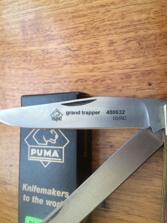 Puma Knife: Puma Grand Trapper Large Lockback Knife with Brown Jigged ...