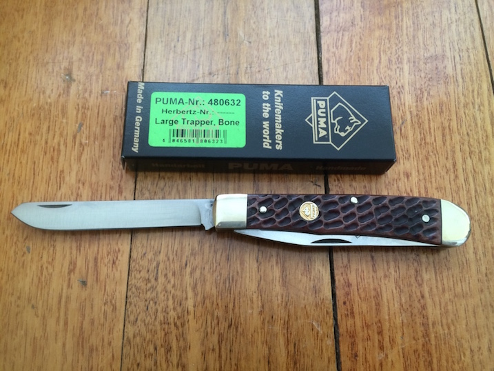 Puma Knife: Puma Grand Trapper Large Lockback Knife with Brown Jigged ...