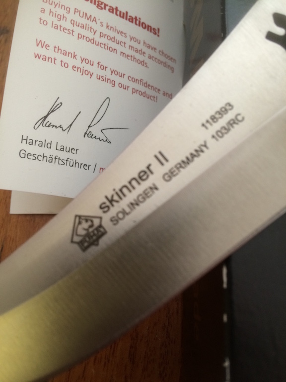 Puma Knife: Puma Skinner II Laser Cut with Stag Handle leather sheath ...