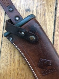 Puma Knife Sheath: Puma Pre 1964 Original White Hunter Knife Leather Sheath