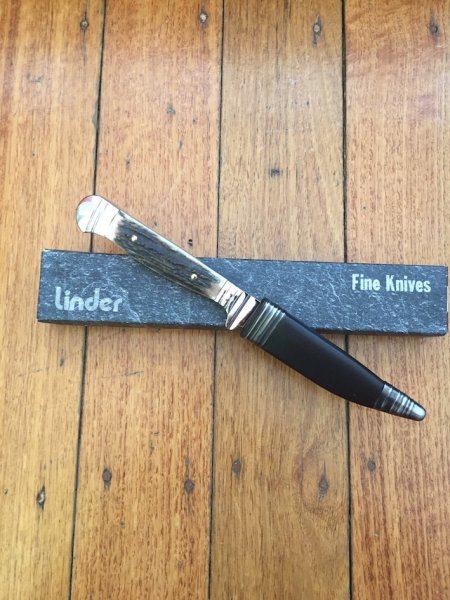 Linder Original Classic Hunter Jagdnicker Knife Dark Handle