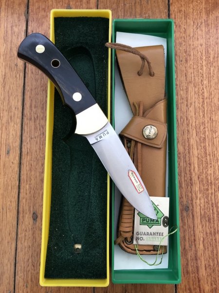 Puma Knife: Puma Original 1984 4 Star Fixed Blade Knife with Black ...